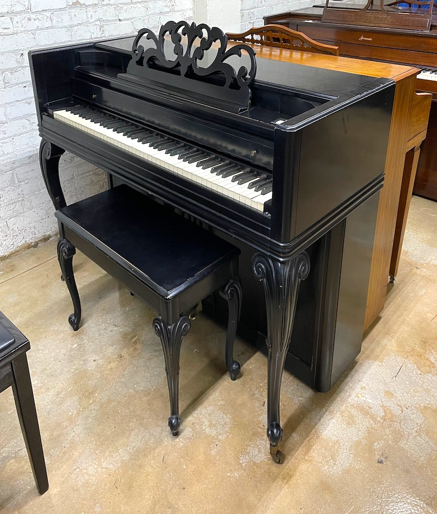 Cable-Nelson Spinet Piano | Satin Ebony | Usedalamomusiccenter ...