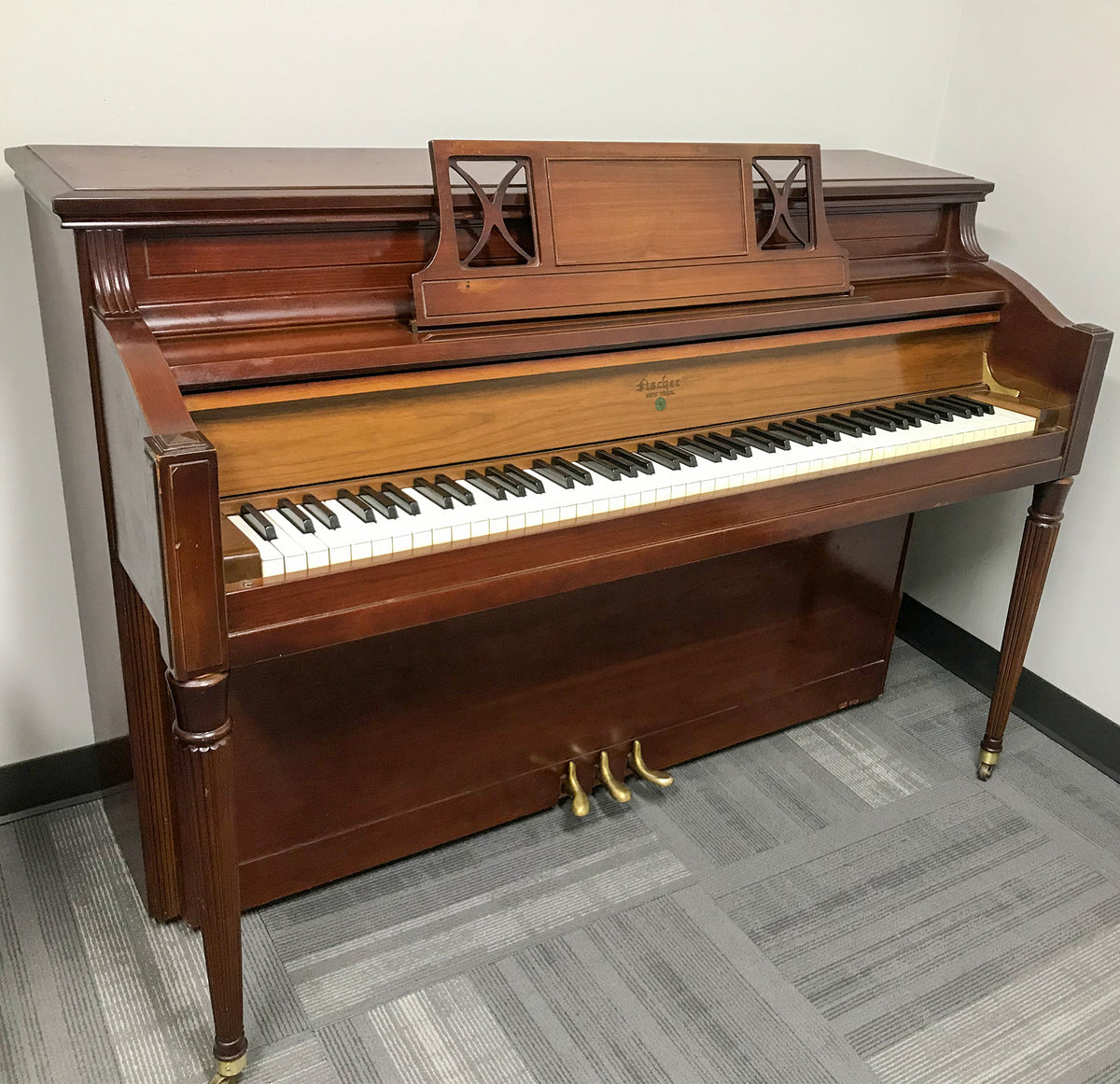 Fischer Dark Walnut Console Piano | UsedAlamo Music ...