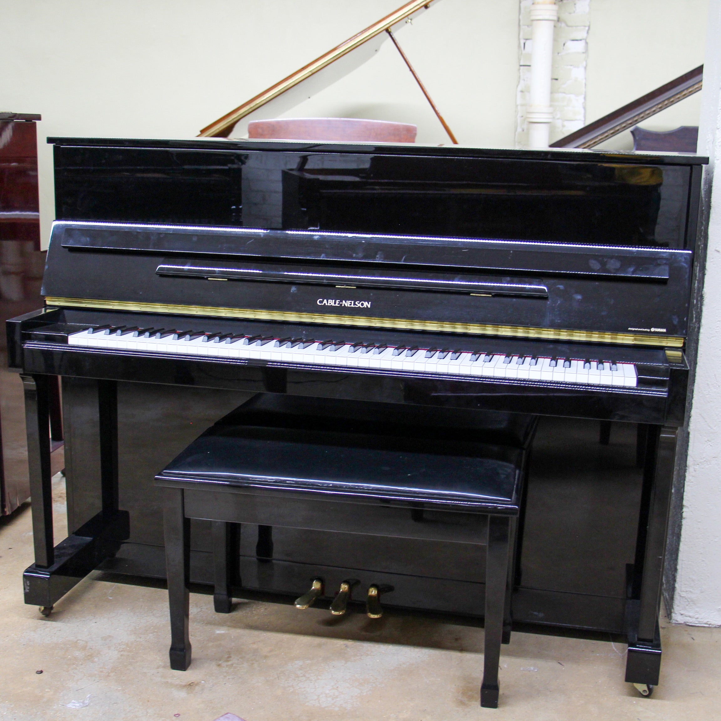 Cable-Nelson Polished Ebony Upright Console PianoAlamo Music ...