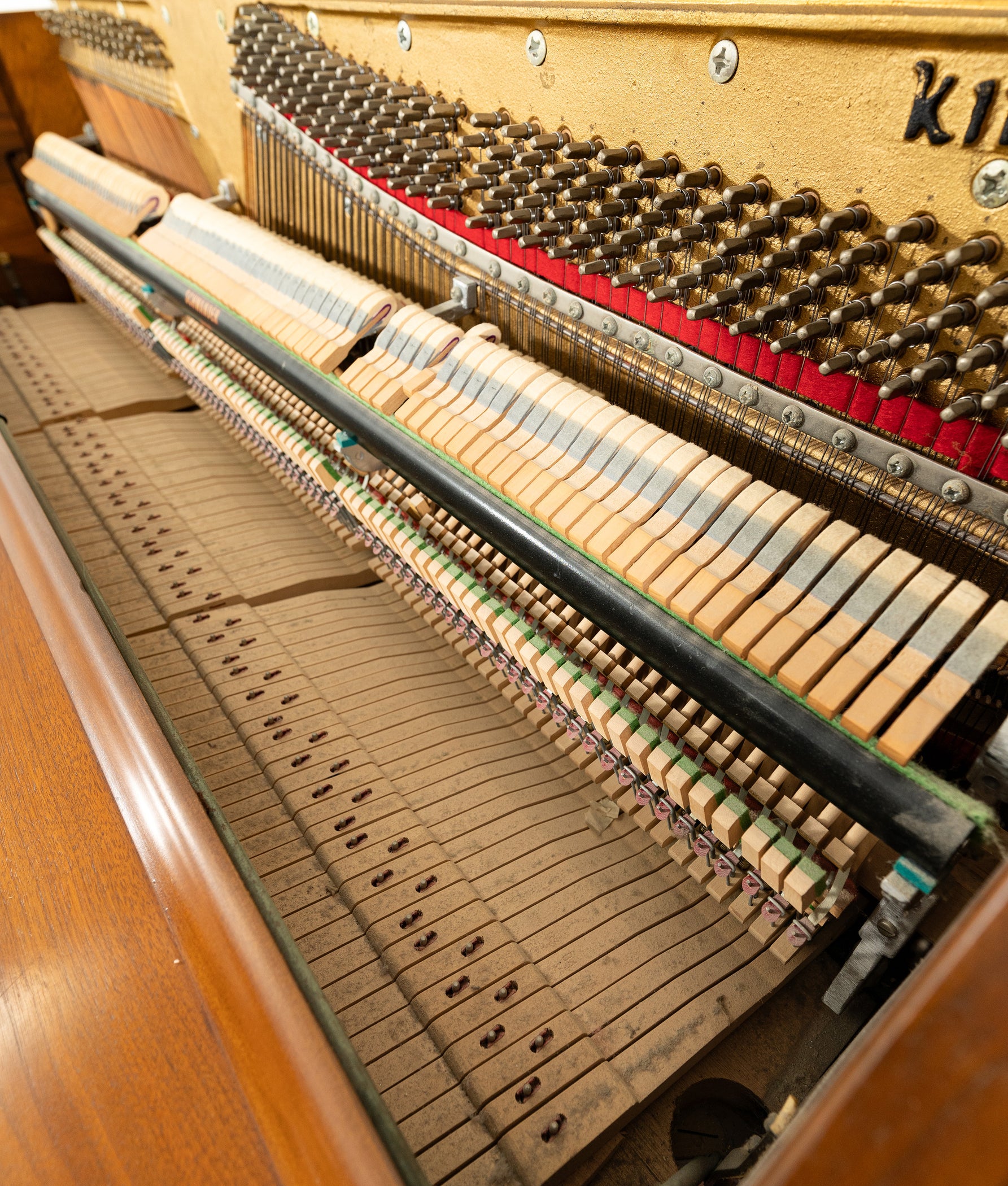 Kimball Console Upright Piano | Satin Oak | SN: 882935 | UsedAlamo ...