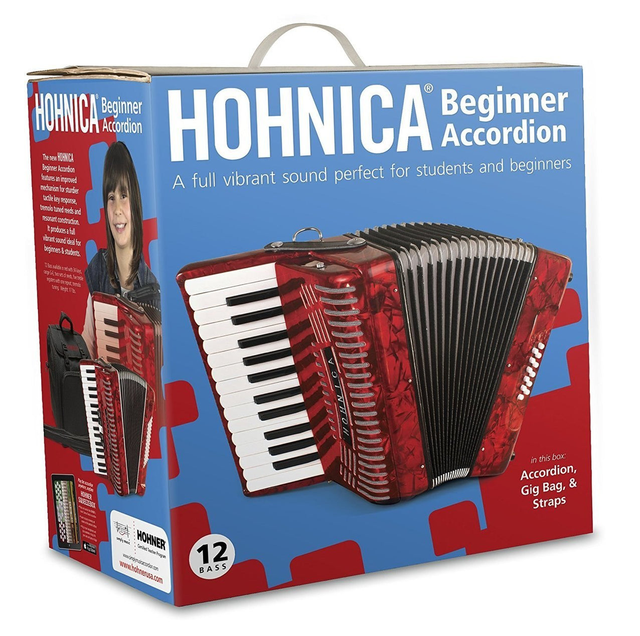 Hohner Hohnica 1303 12 Bass Student Piano Accordion — Alamo Music Center
