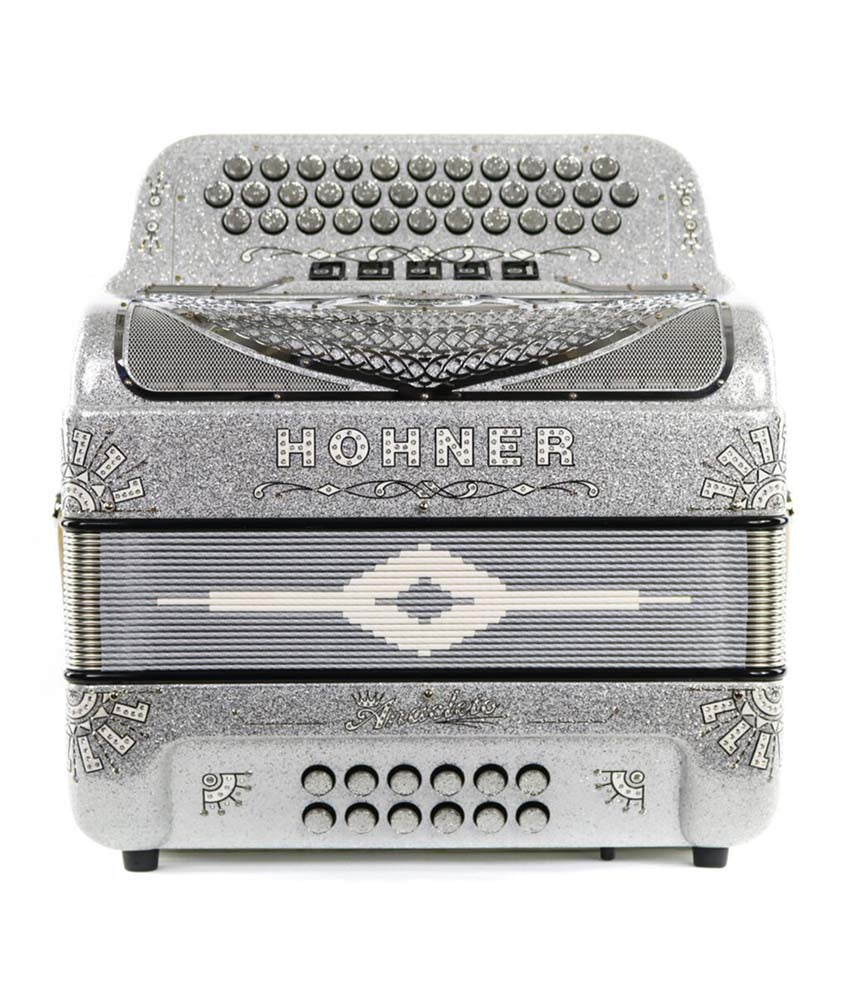 Hohner Anacleto Rey Del Norte III 5S EAD Compact Accordion - Silver ...