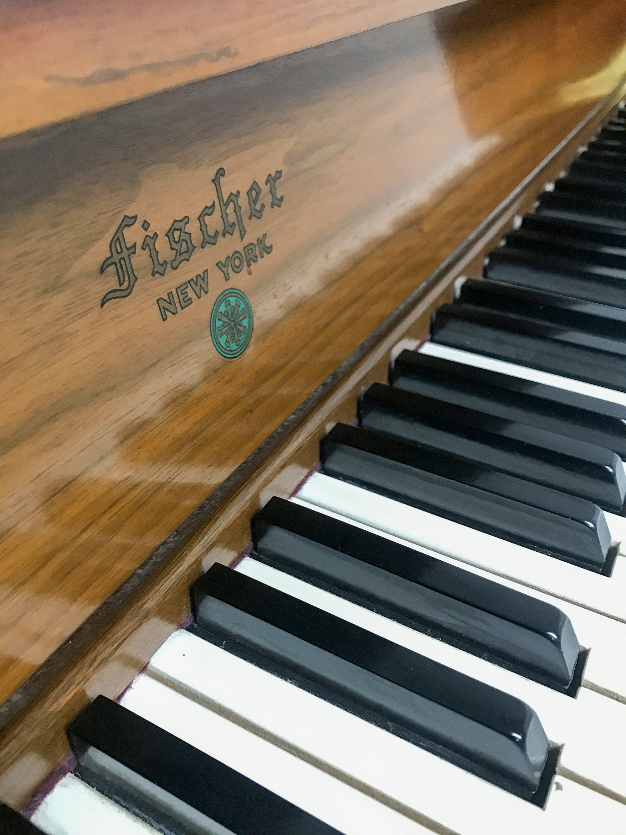 Fischer Dark Walnut Console Piano | UsedAlamo Music ...