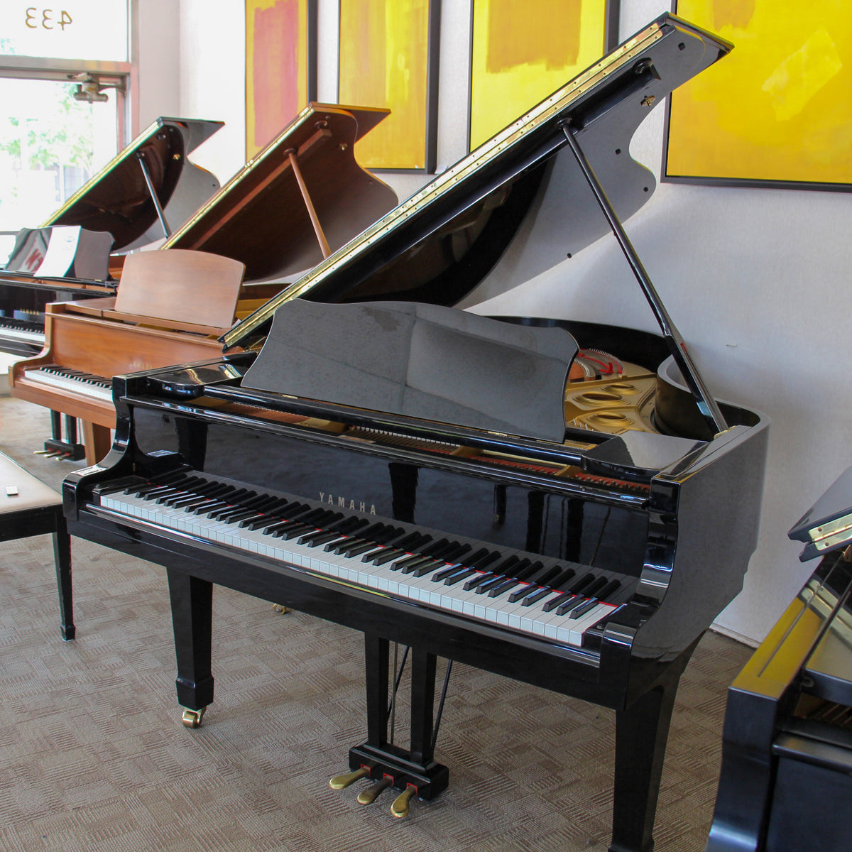 C5 Yamaha 6' 7" Conservatory Collection Grand Piano | Polished Ebony w ...