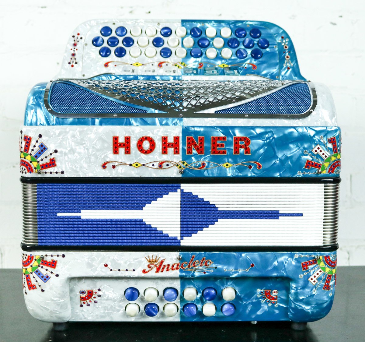 Hohner Anacleto Rey Del Norte TT G/E Accordion Compact White ...