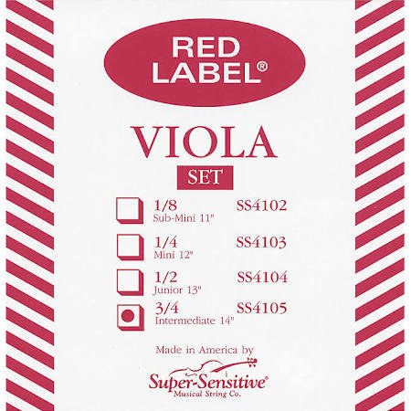Super Sensitive Red Label Viola String Set - 14"alamomusiccenter ...