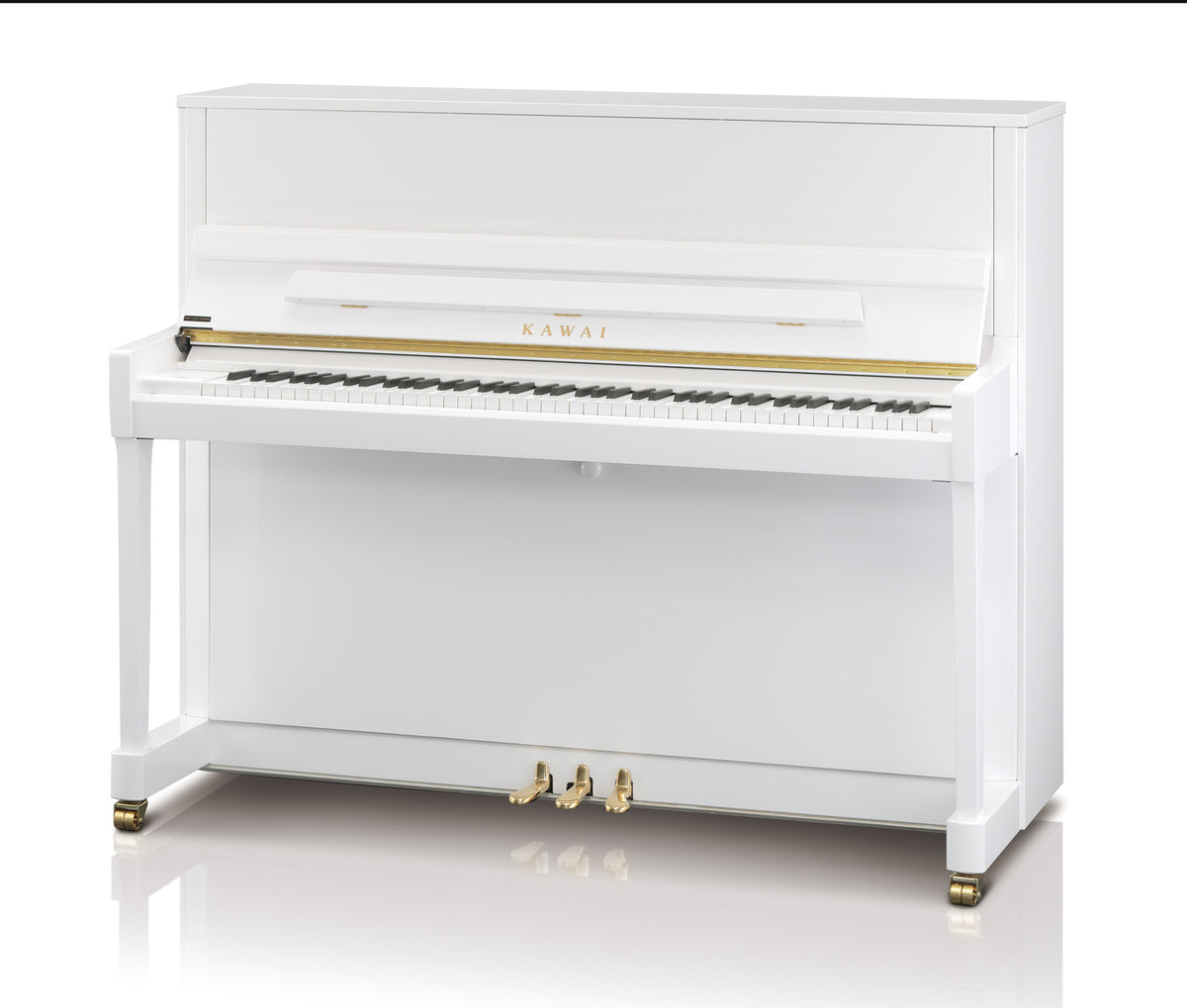 Upright Pianos | Kawai | K-300 | 48" Upright Piano | Polished Snow ...