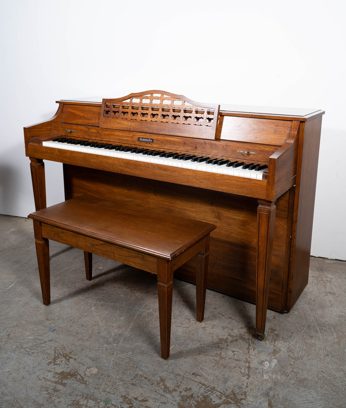 1955 Baldwin Classic 334 Upright Piano | Walnut | Used — Alamo Music Center