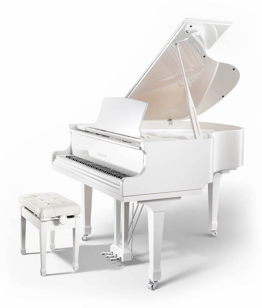 Pearl River 5'3" GP160 Grand Piano | Polished White w/ Silver ...