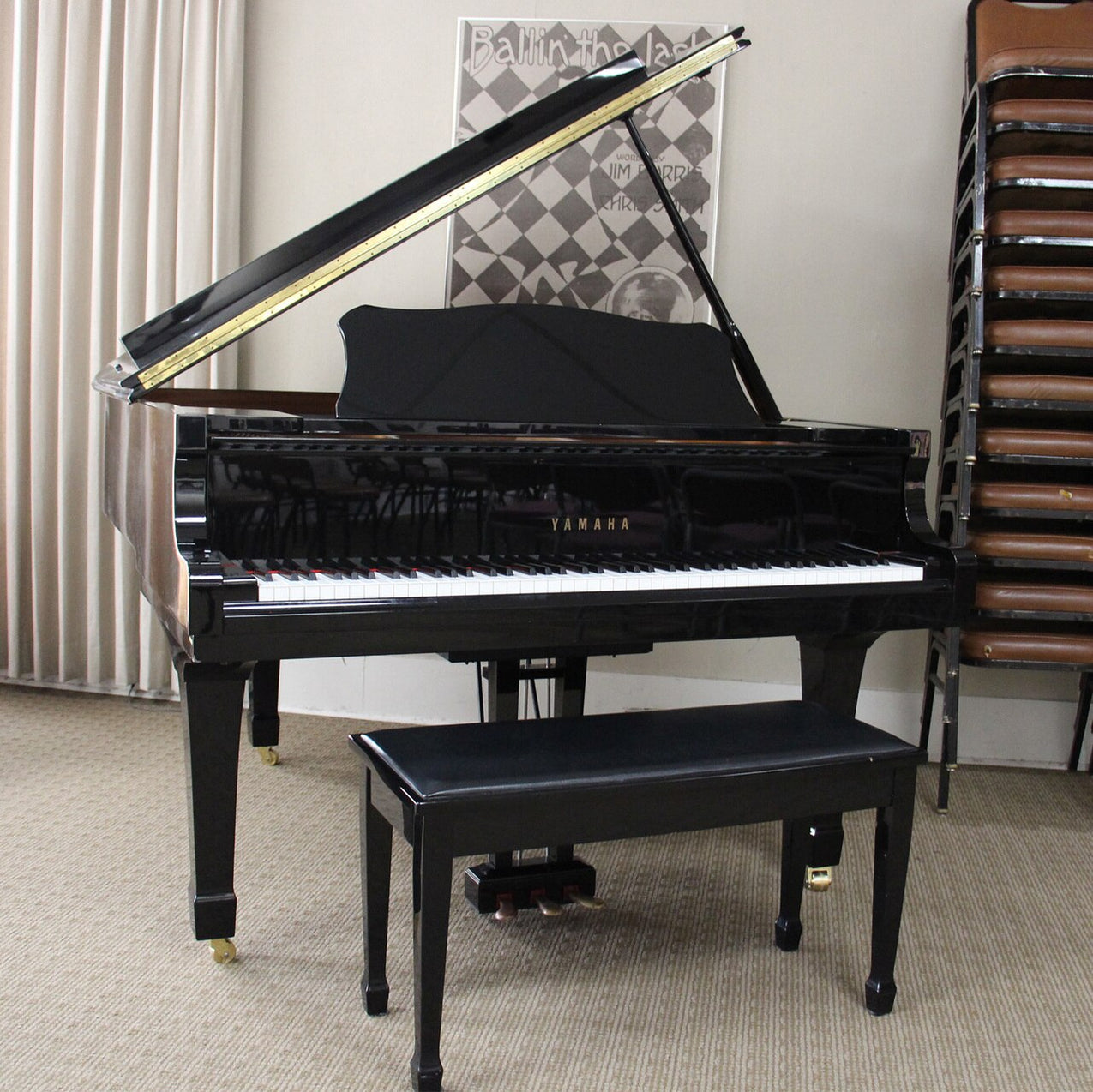 Yamaha C2 Grand Piano 5'8" Polished Ebony (1999) | UsedAlamo Music ...
