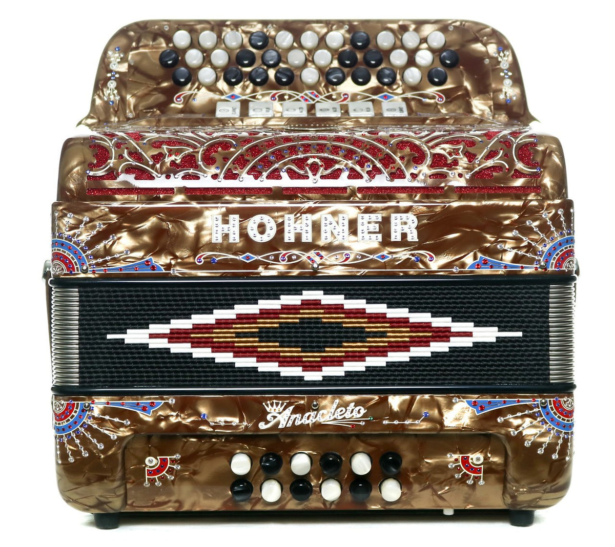 Hohner Anacleto Rey Del Norte TT FBbEb/GCF Compact Accordion Pearl ...