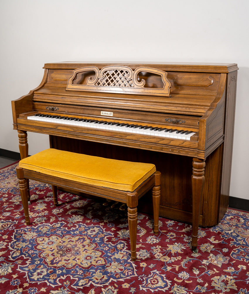 Kimball Artist Console Piano | Satin Walnut | UsedAlamo Music ...