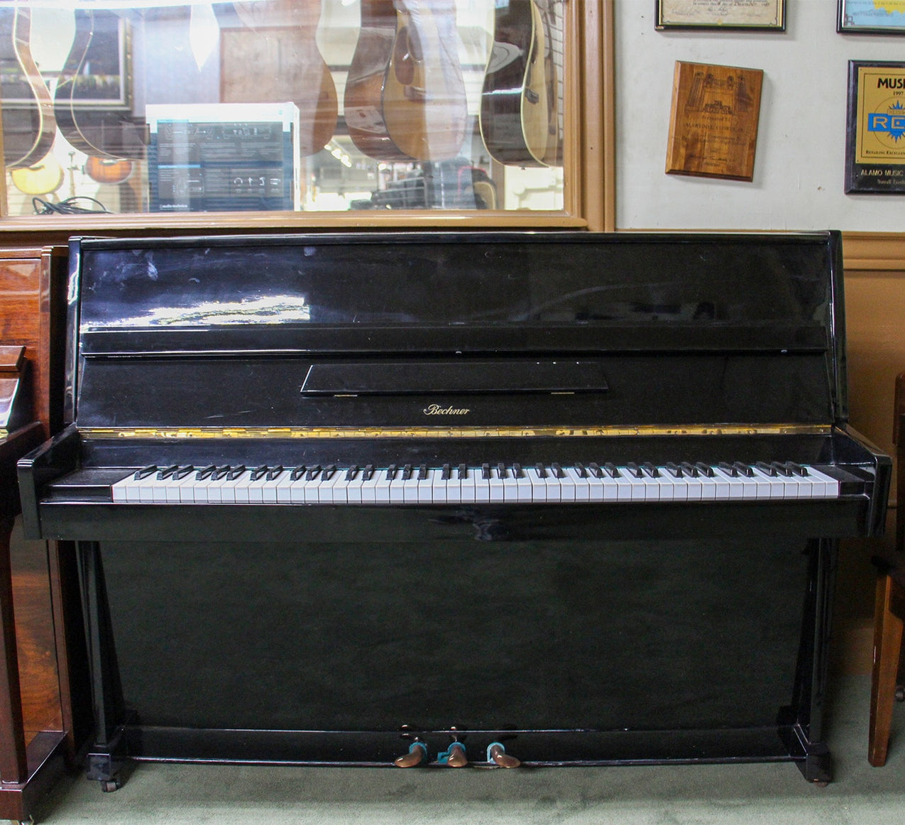 Bechner Continental Console Piano | Polished Ebony | UsedAlamo Music ...