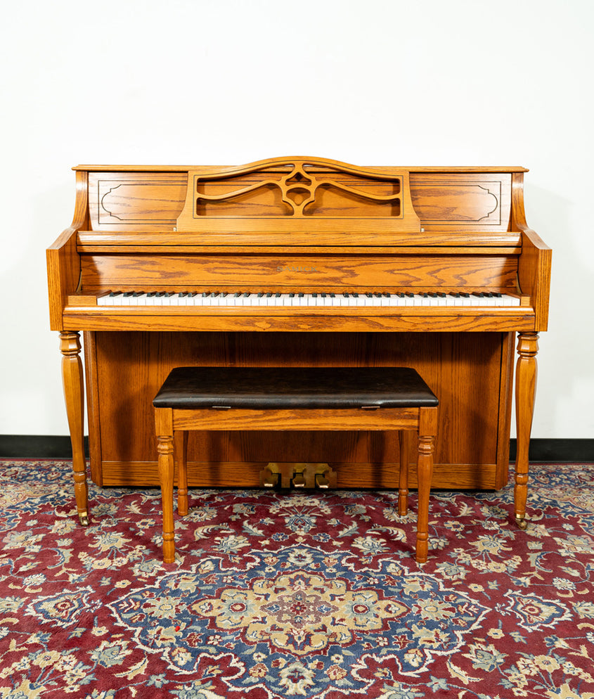 Samick SU-143 Upright Piano | Satin Oak | SN: IDIA0122 | UsedAlamo ...