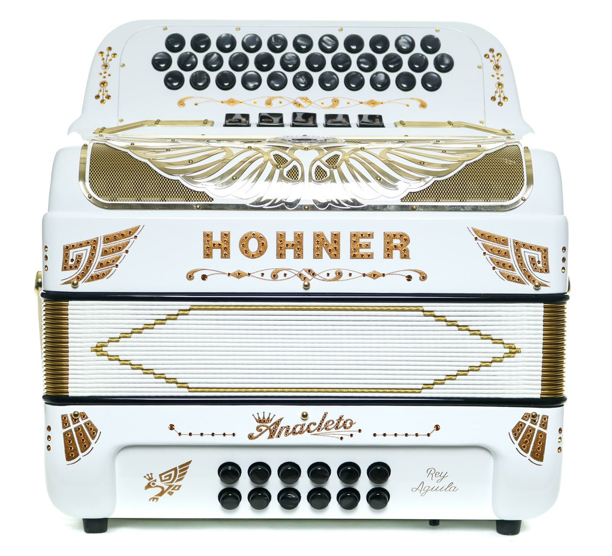 Hohner Anacleto Rey Aguila GCF Accordion WhiteAlamo Music ...